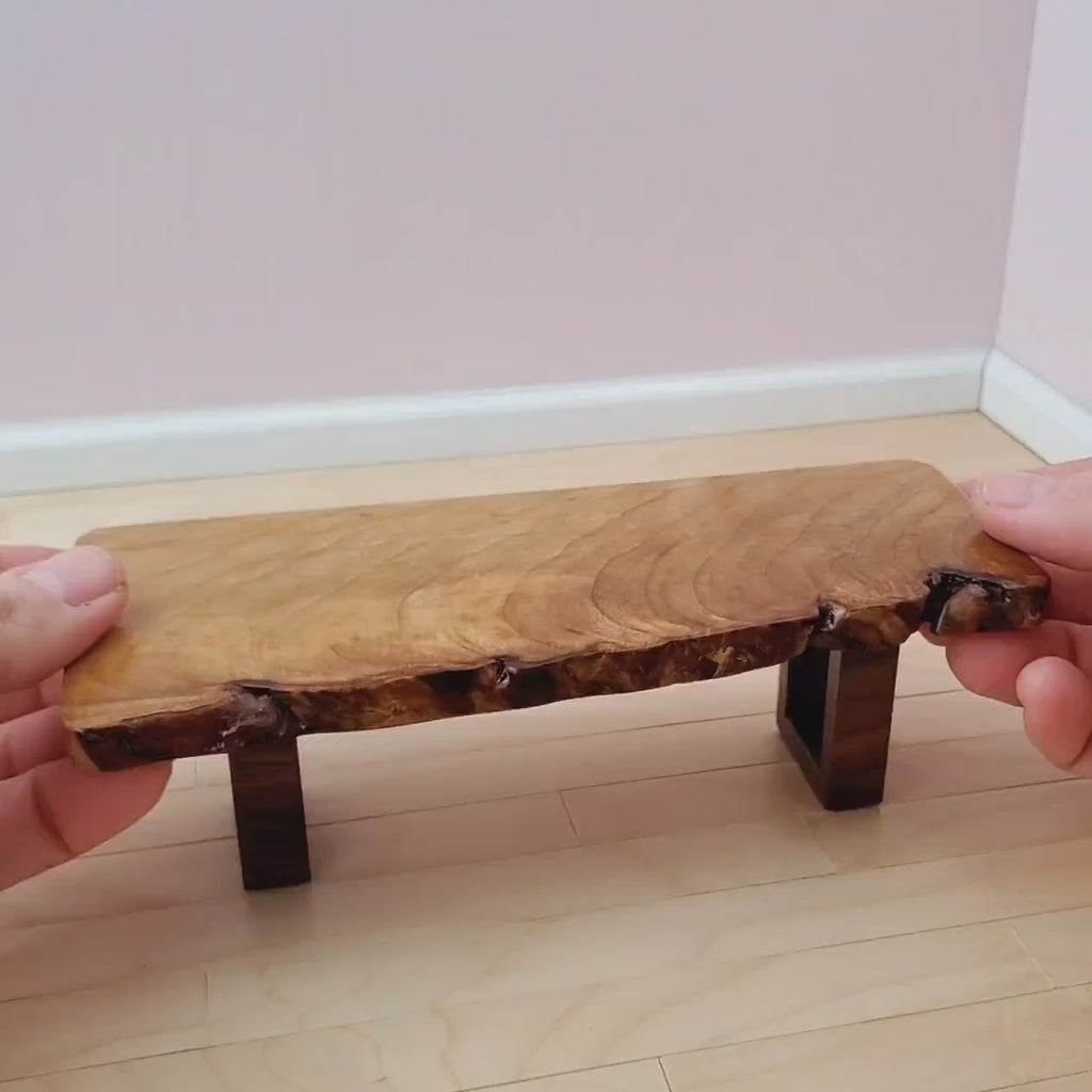 Live Edge Hardwood Coffee Table for Dolls | Bitty House Miniatures
