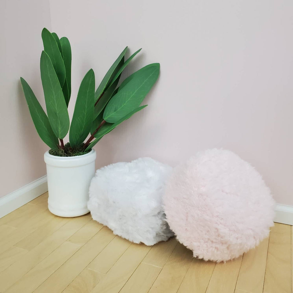 Fluffy Poof Ottoman for 1:6 Scale Doll | Bitty House Miniatures